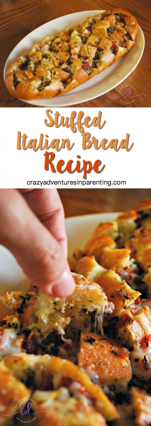 Stuffed Italian Bread Recipe {with Pizza Toppings}