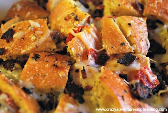 Stuffed Italian Bread Recipe {with Pizza Toppings}