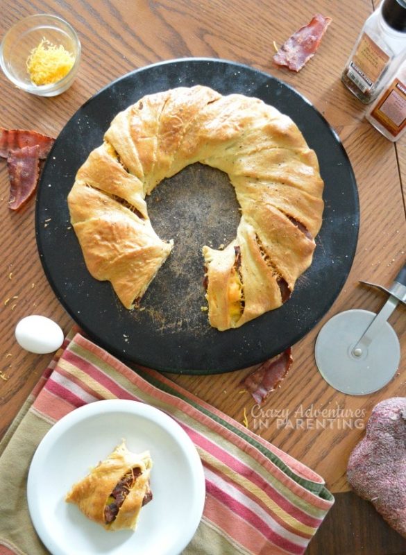 Bacon Egg and Cheese Breakfast Ring | Crazy Adventures in Parenting