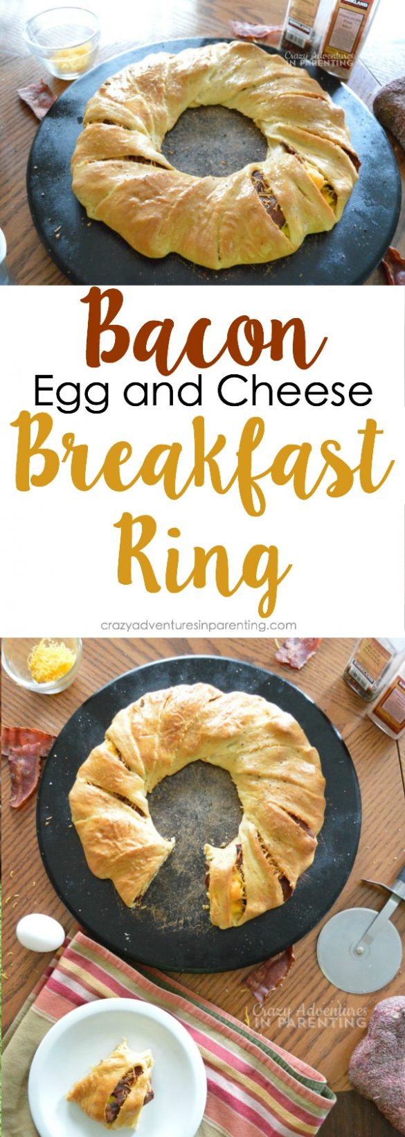 Bacon Egg and Cheese Breakfast Ring | Crazy Adventures in Parenting