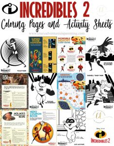 Incredibles 2 Coloring Pages and Activity Sheets | Crazy Adventures in ...
