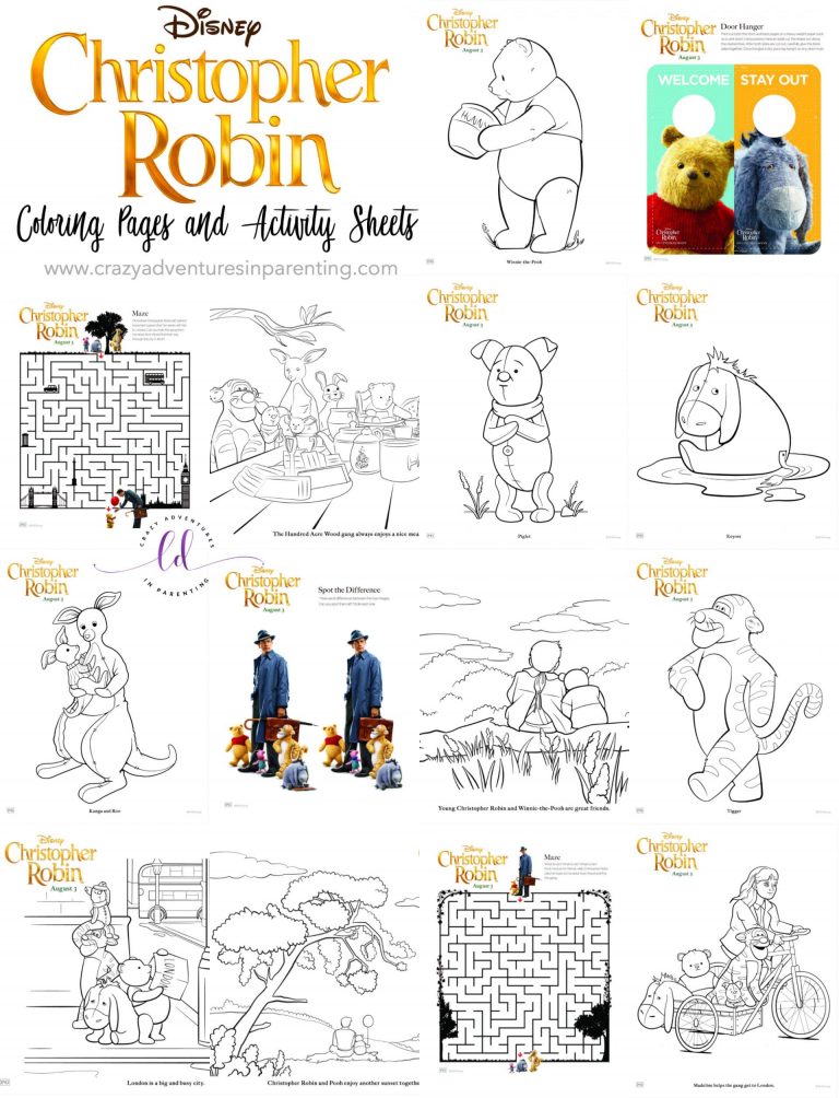 Christopher Robin Coloring Pages and Activity Sheets | Crazy Adventures ...