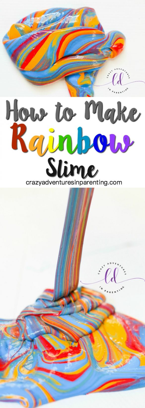 Easy Rainbow Slime Recipe | Crazy Adventures in Parenting