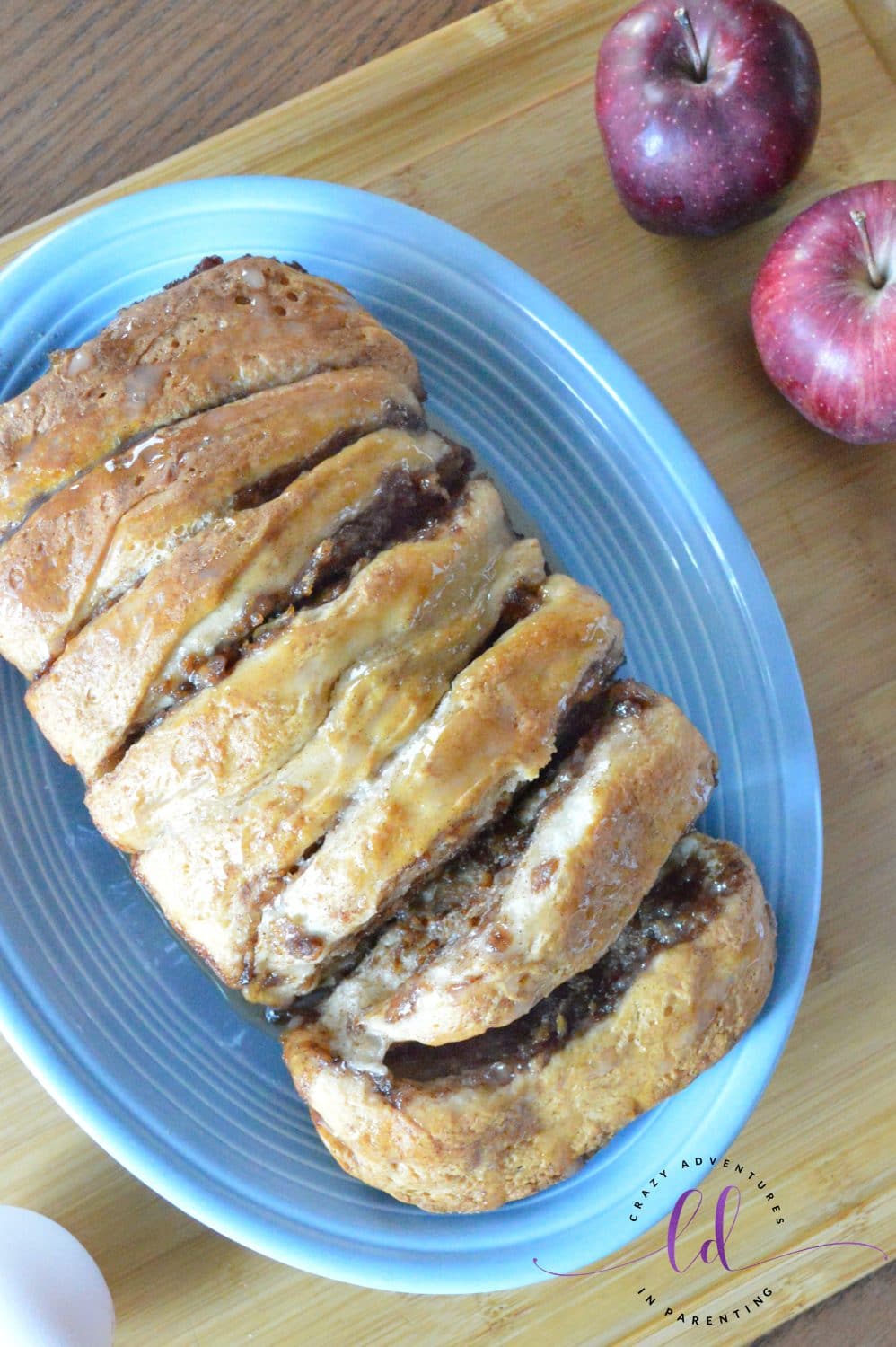 Apple Fritter Pull Apart Bread Recipe | Crazy Adventures in Parenting