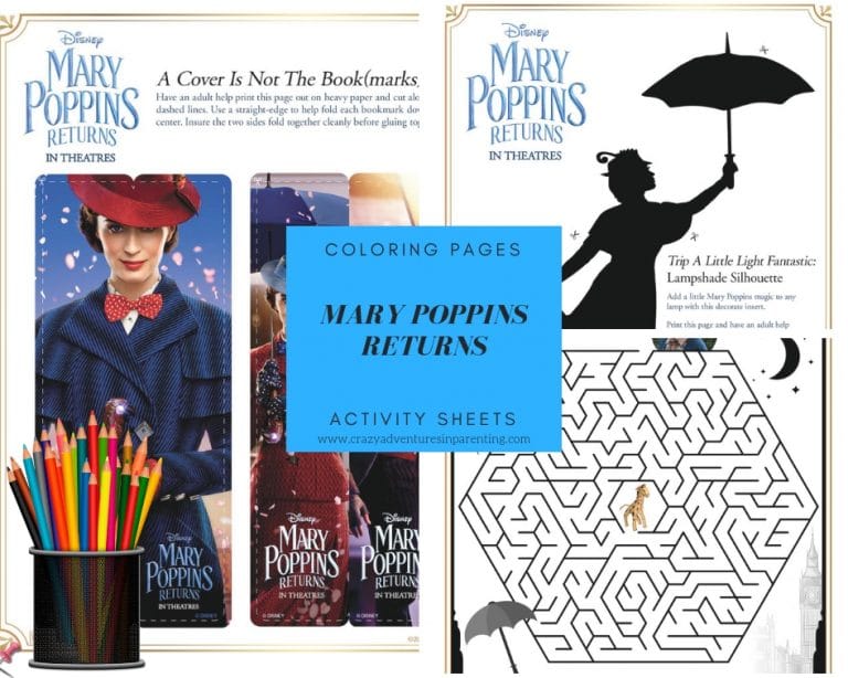 Mary Poppins Returns Coloring Pages and Activity Sheets | Crazy ...