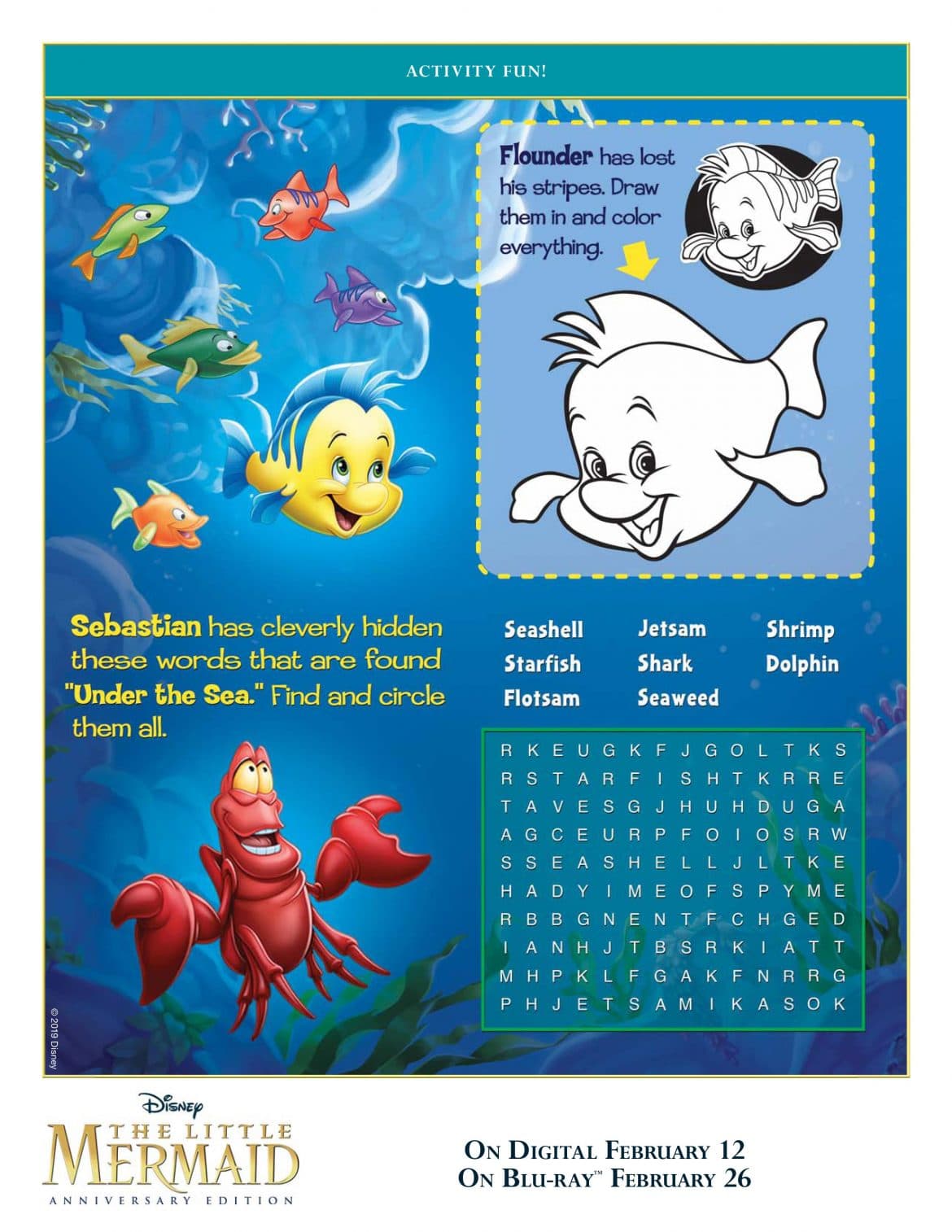 The Little Mermaid Coloring Pages and Activity Sheets | Crazy ...