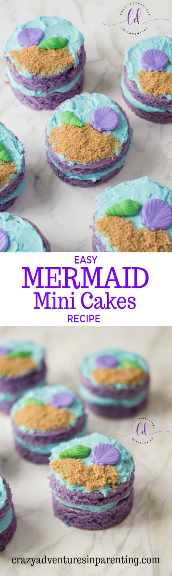 Mermaid Mini Cakes | Crazy Adventures in Parenting