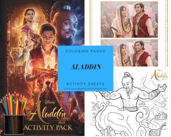 Aladdin Coloring Pages and Activity Sheets | Crazy Adventures in Parenting