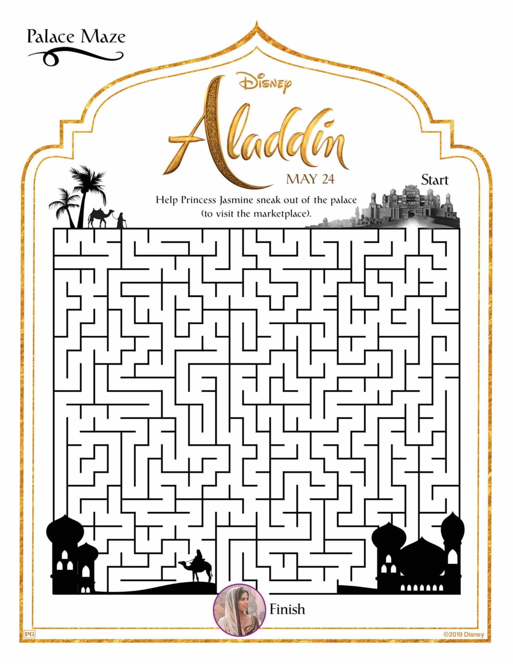 Aladdin Coloring Pages and Activity Sheets | Crazy Adventures in Parenting