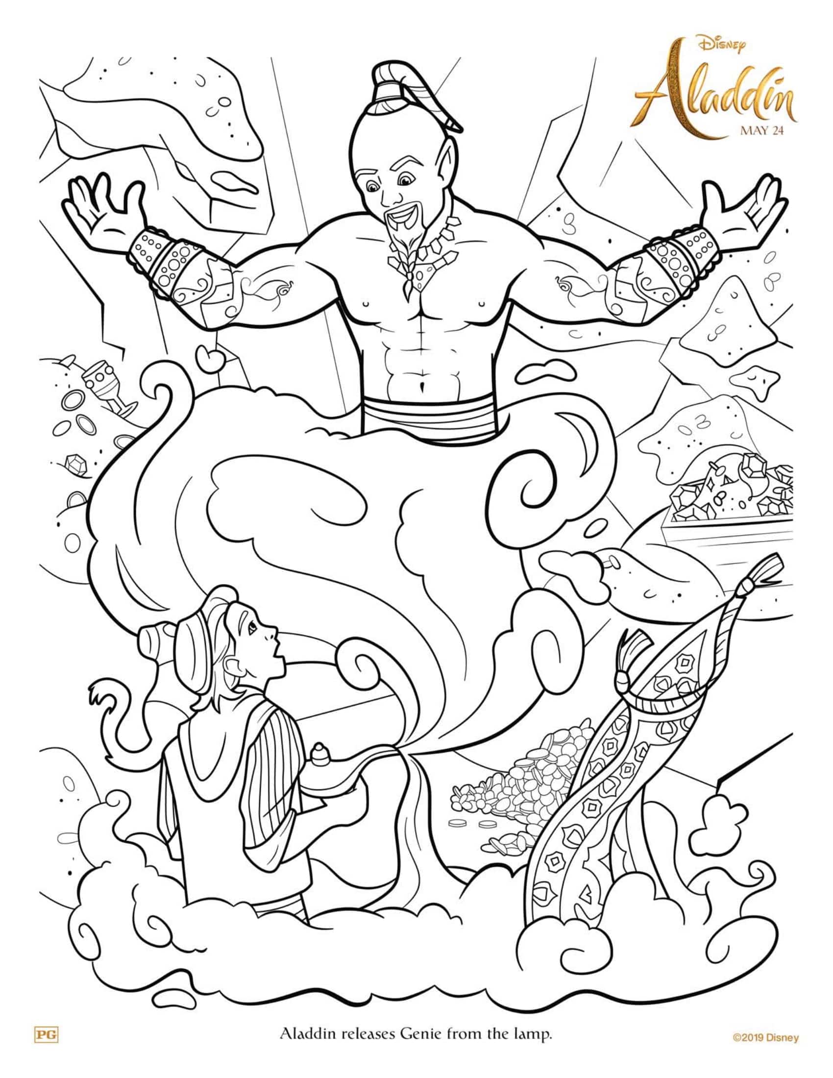 Aladdin Coloring Pages and Activity Sheets | Crazy Adventures in Parenting