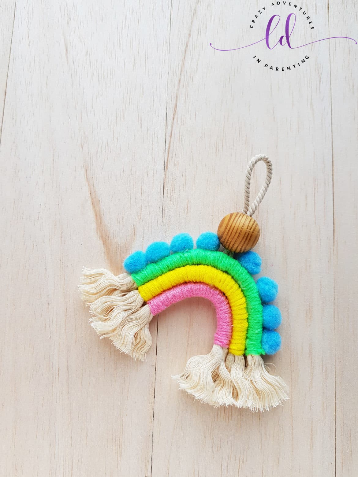DIY Macramé Rainbow Charm Craft | Crazy Adventures in Parenting