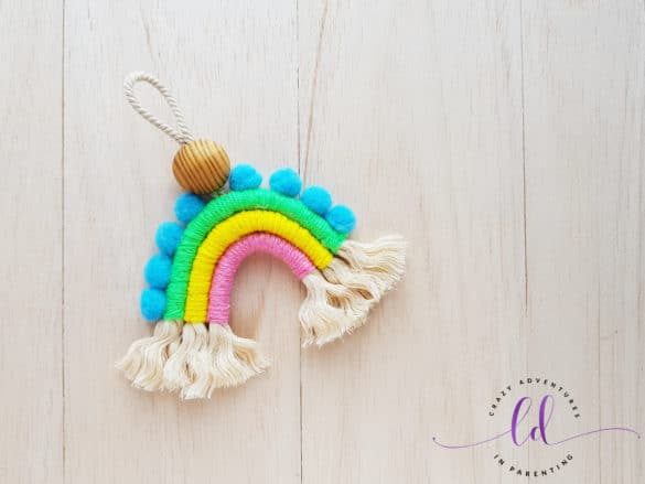 DIY Macramé Rainbow Charm Craft | Crazy Adventures in Parenting