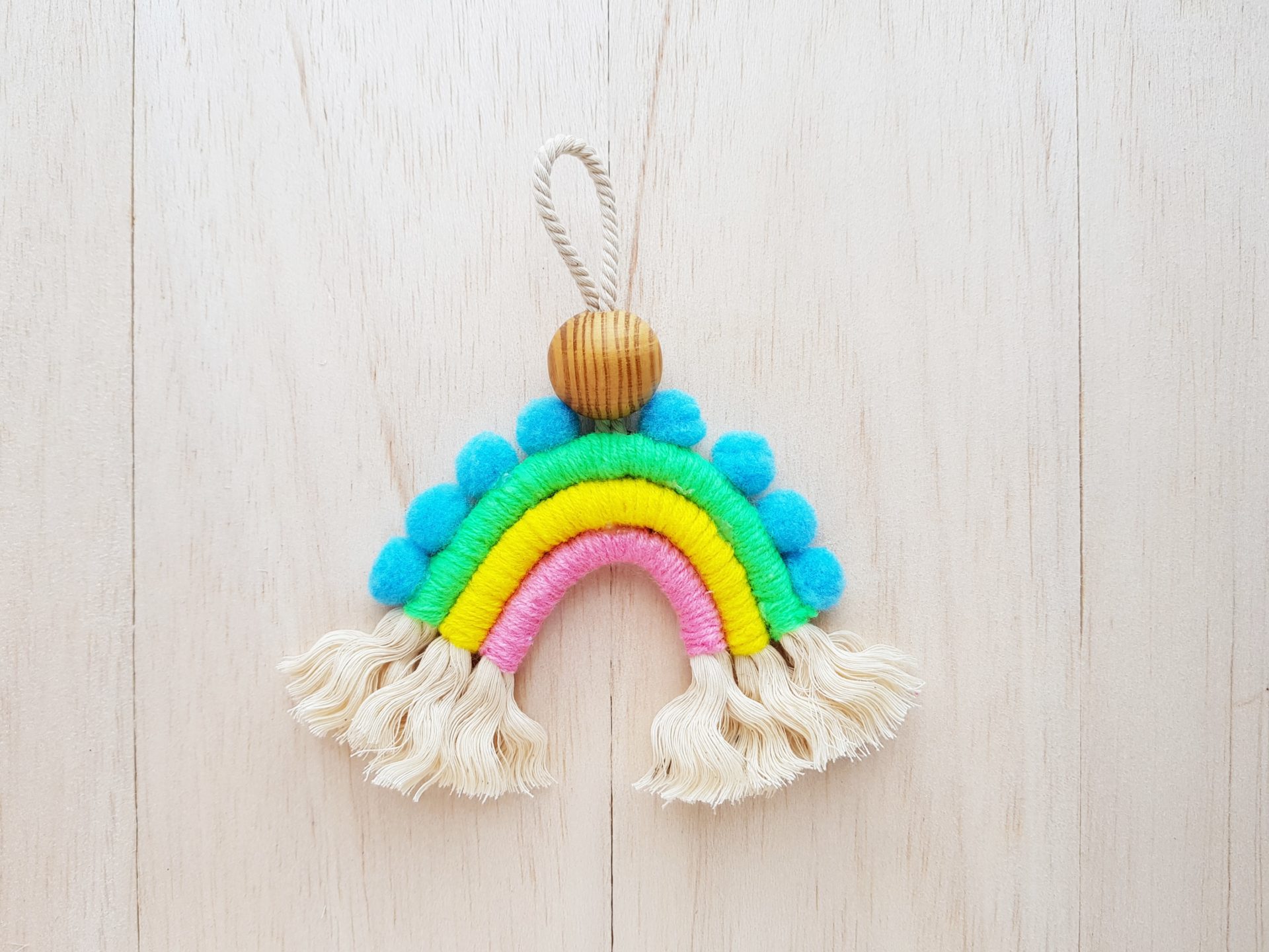 DIY Macramé Rainbow Charm Craft | Crazy Adventures in Parenting
