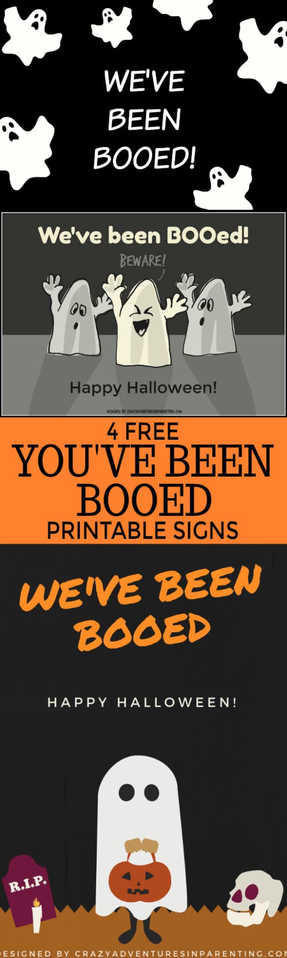 4 FREE Printable You've Been BOOed Signs | Crazy Adventures in Parenting