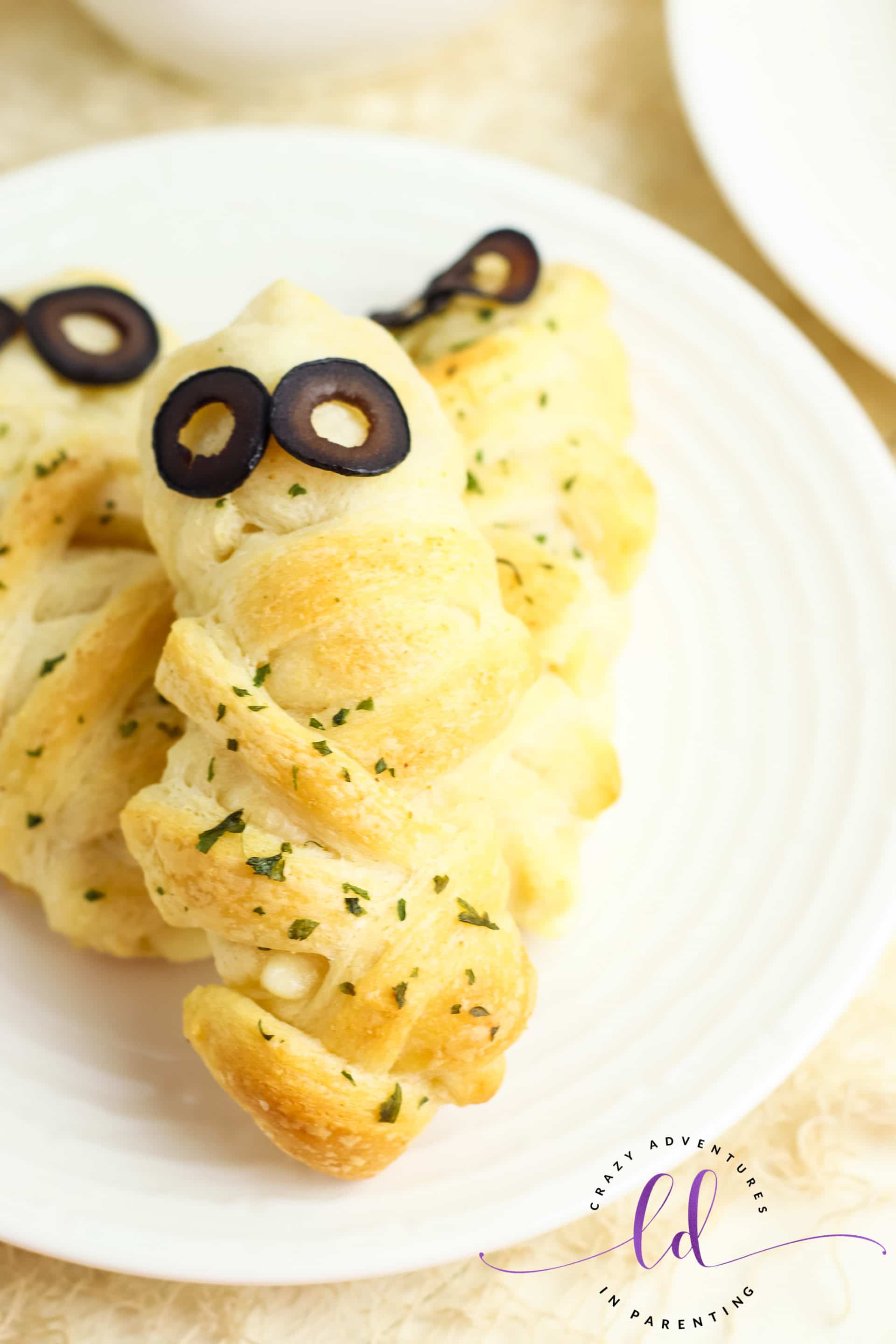Cheesy Mummy Breadsticks for Halloween | Crazy Adventures in Parenting