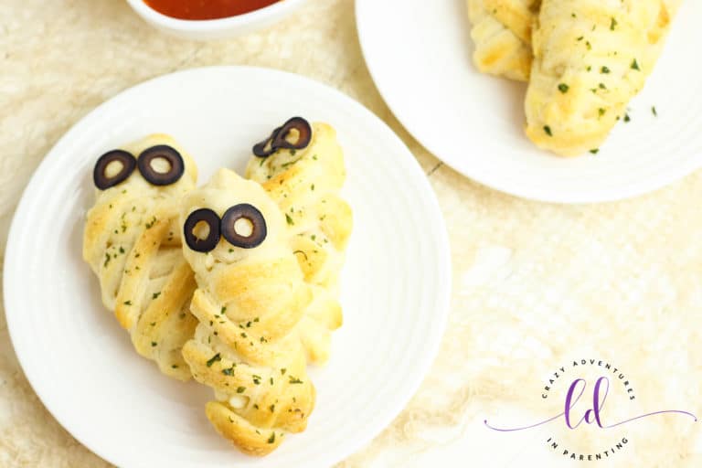 Cheesy Mummy Breadsticks for Halloween | Crazy Adventures in Parenting