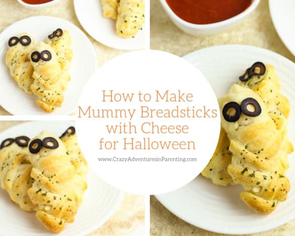 Cheesy Mummy Breadsticks for Halloween | Crazy Adventures in Parenting