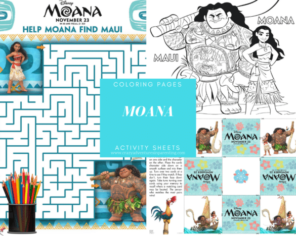 Moana Coloring Pages and Activity Sheets | Crazy Adventures in Parenting