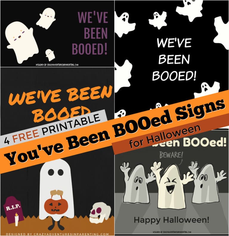 4 FREE Printable You've Been BOOed Signs | Crazy Adventures in Parenting