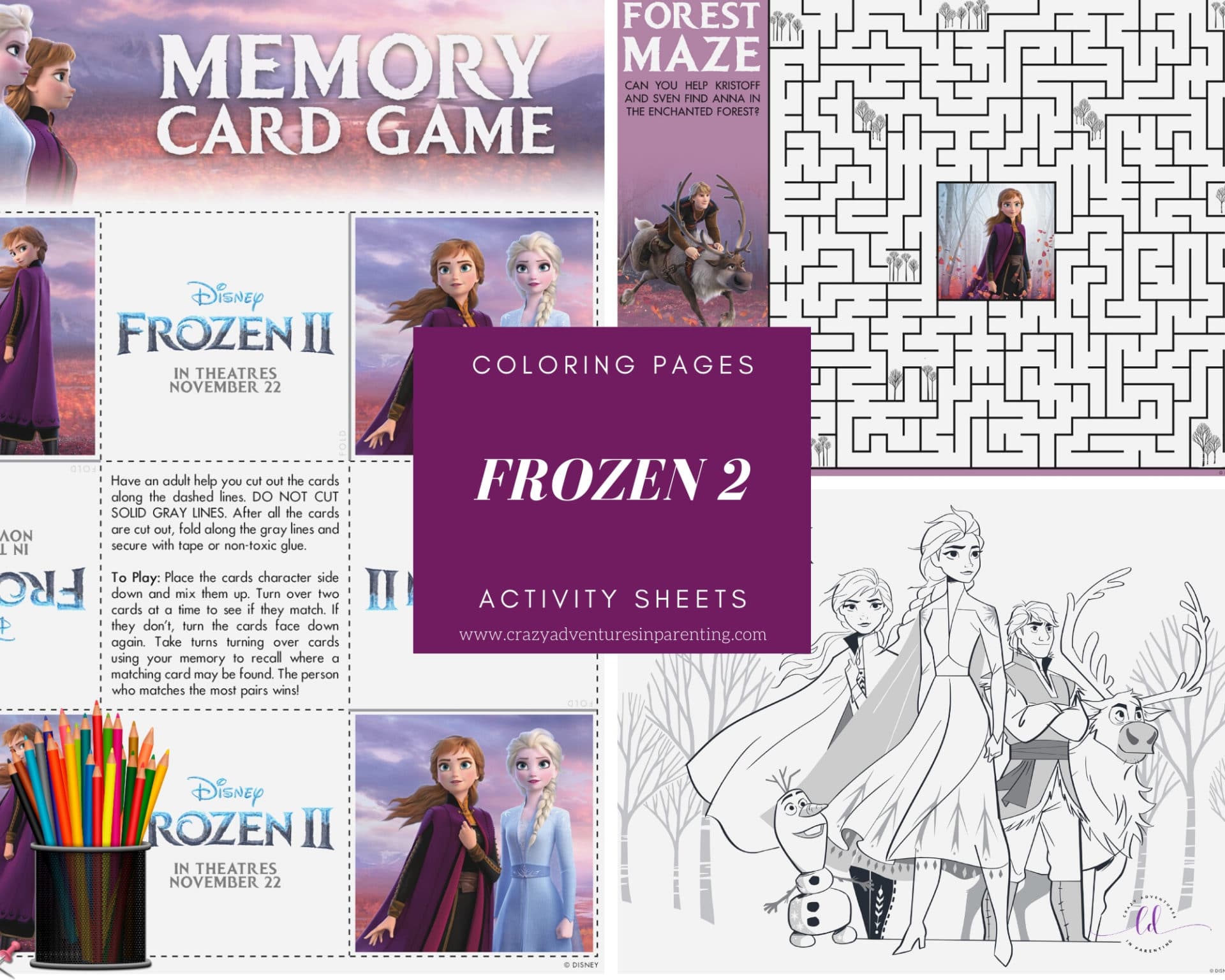 Free Printable Frozen 2 Coloring Pages and Activity Sheets | Crazy ...