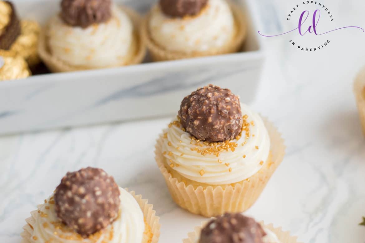 Golden Ferrero Rocher Cupcakes for New Year's Eve | Crazy Adventures in ...