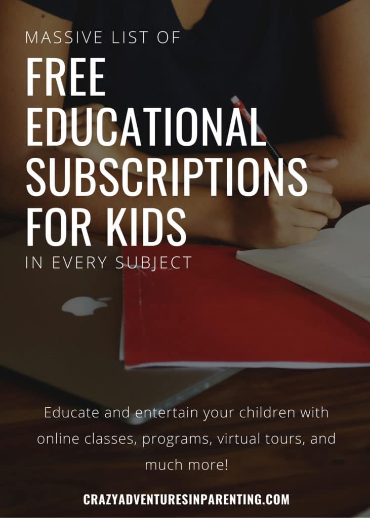 HUGE LIST of Free Educational Resources for Kids Due to School Closings ...