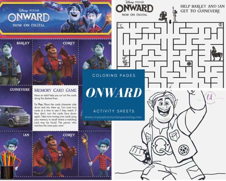 ONWARD Coloring Pages and Activity Sheets #PixarOnward | Crazy ...