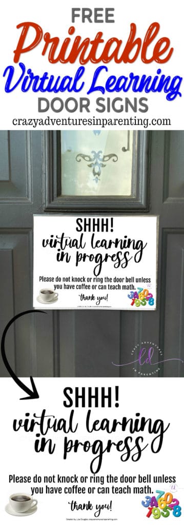 Free Virtual Learning Printable Door Signs | Crazy Adventures in Parenting