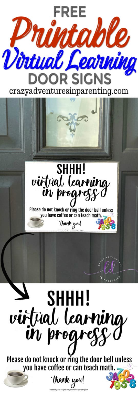 Free Virtual Learning Printable Door Signs | Crazy Adventures in Parenting