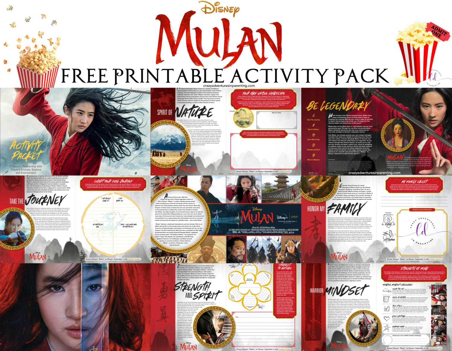 Free Printable MULAN Activity Packet | Crazy Adventures in Parenting