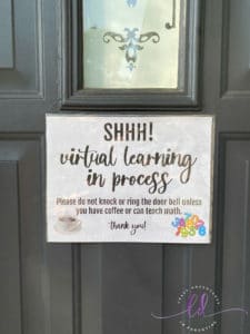 Free Virtual Learning Printable Door Signs | Crazy Adventures in Parenting