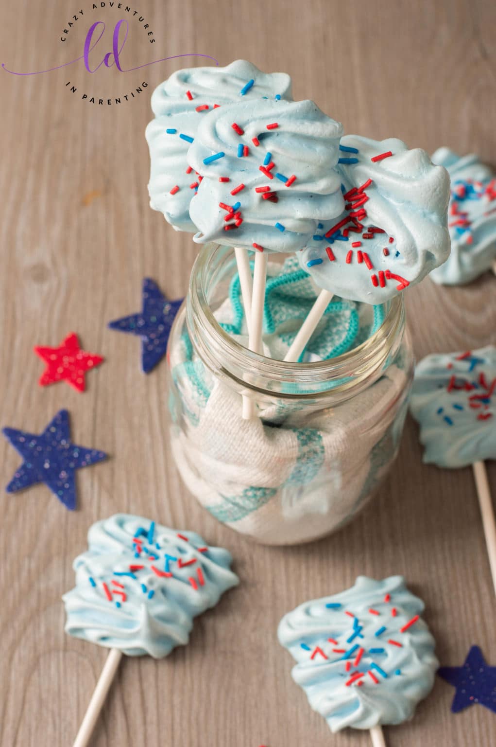 Patriotic Meringue Pops Recipe | Crazy Adventures in Parenting