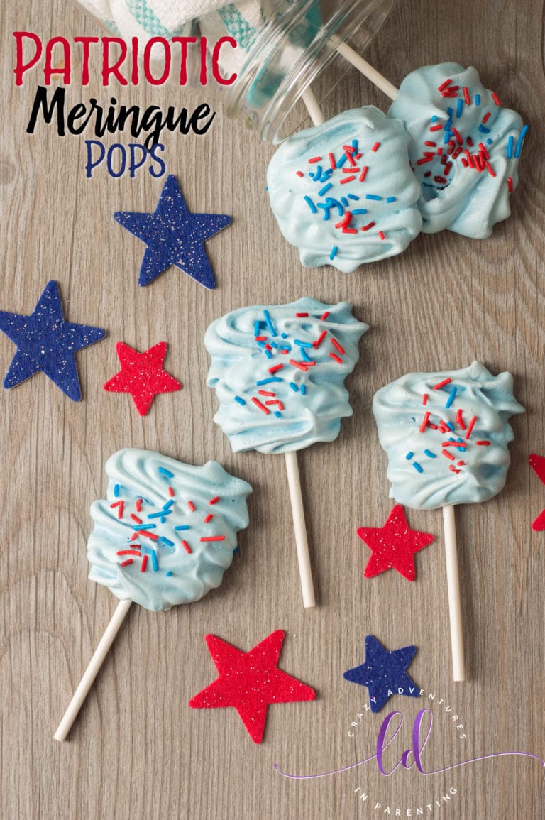 Patriotic Meringue Pops Recipe | Crazy Adventures in Parenting