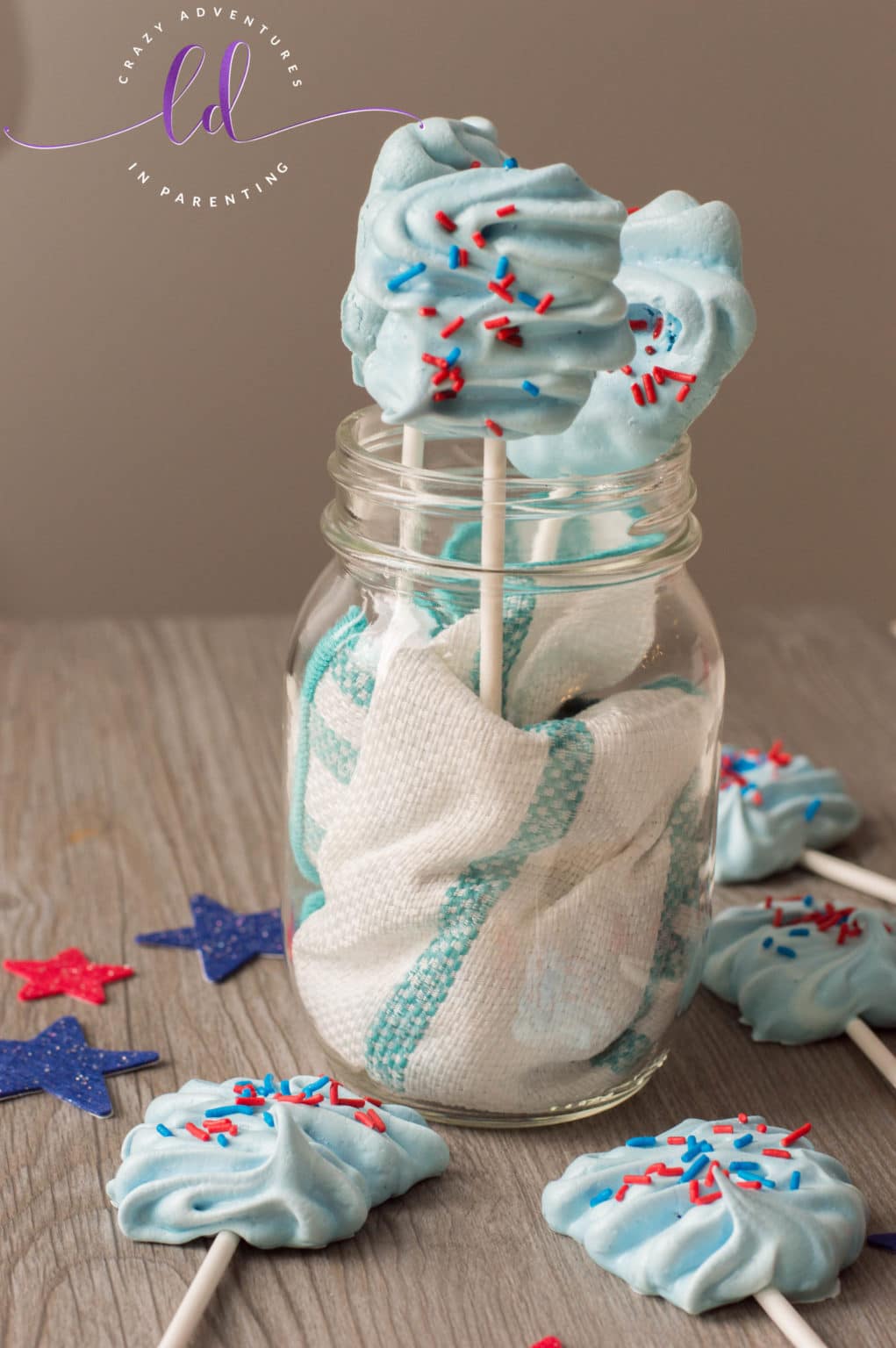 Patriotic Meringue Pops Recipe | Crazy Adventures in Parenting
