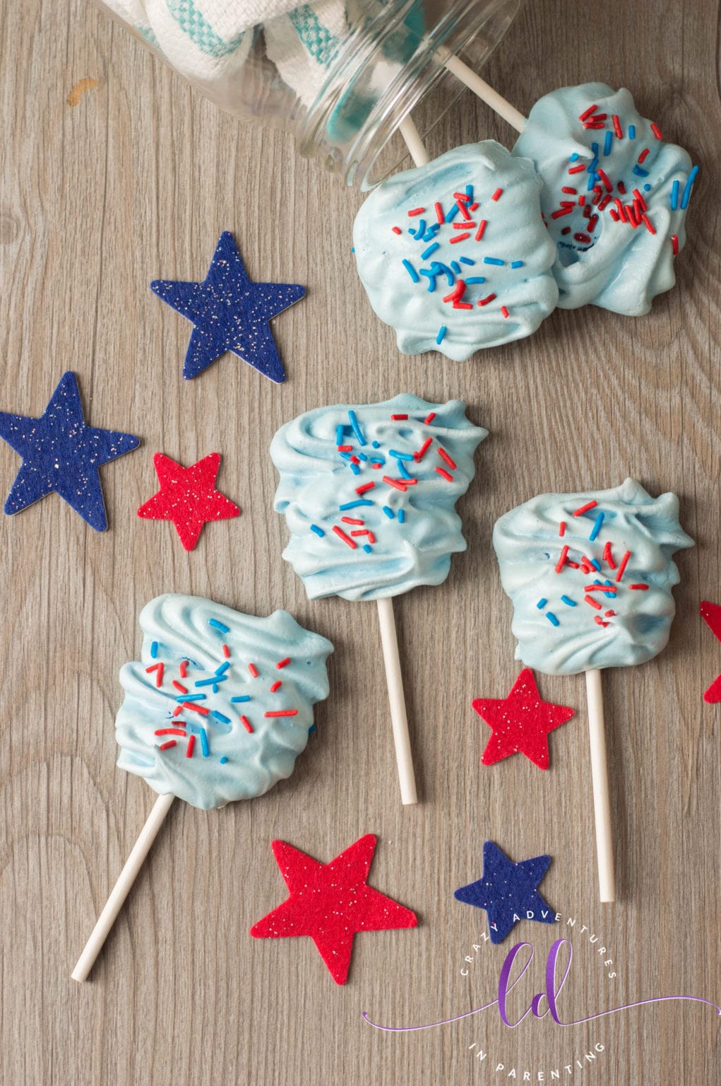 Patriotic Meringue Pops Recipe | Crazy Adventures in Parenting